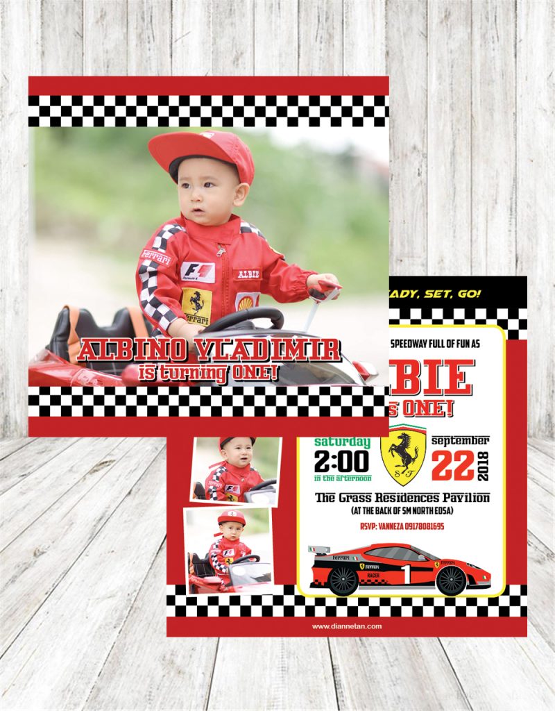 Albino’s Ferrari Themed 1st Birthday Invitations, Philippines ...