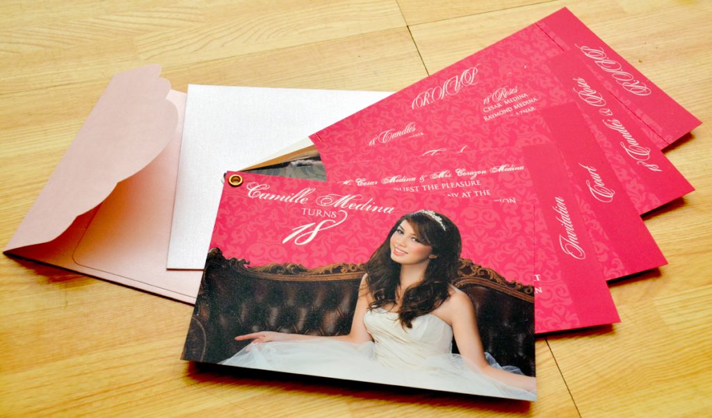 Camille’s Pretty in Pink Damask Themed Debut Invitations, USA ...