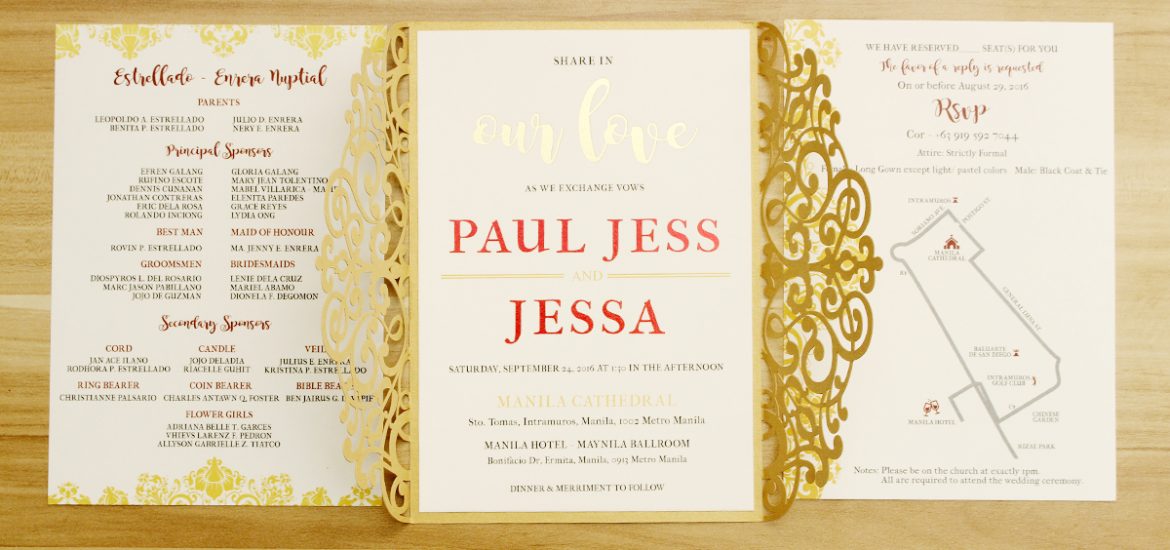 Gold Laser Cut Gatefold Wedding Invitations Philippines Invitations Gold Laser Cut Gatefold Wedding Invitations Philippines Invitations