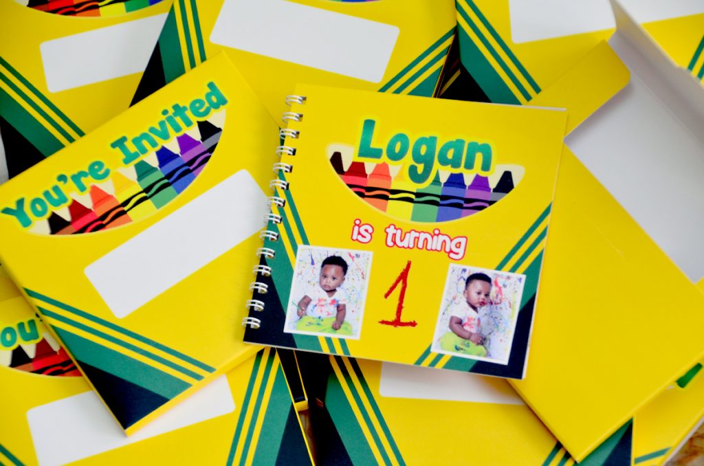 Logan’s Crayola Themed 1st Birthday, USA – Invitations by Dianne Tan ...